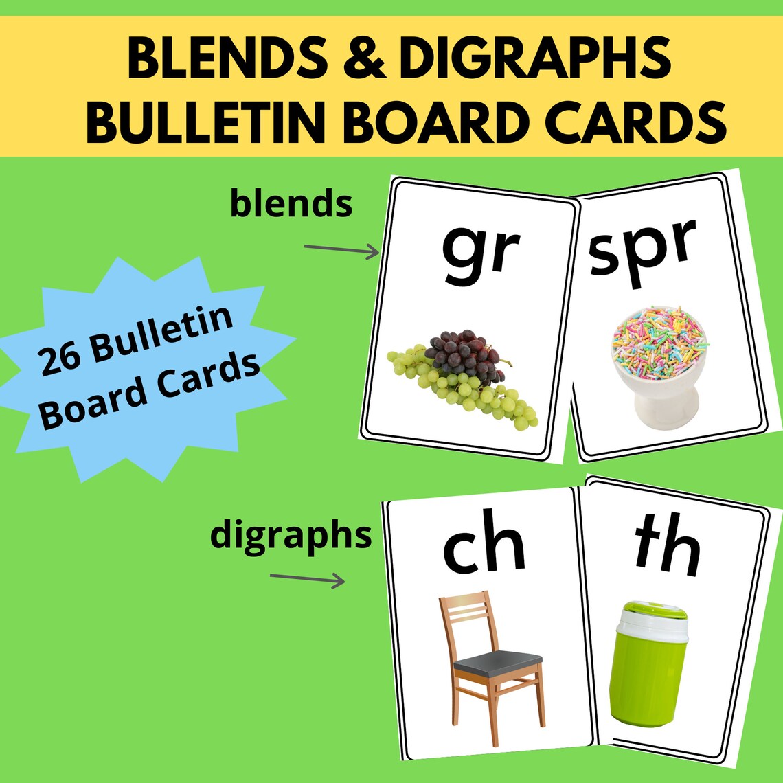Blends and Digraphs Bundle,blends and Digraphs Cards,blends and ...