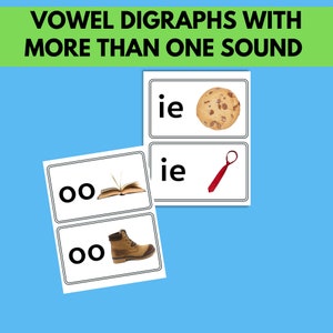 Vowel Digraph Cards, Vowel Digraph Flash Cards, Vowel Pairs, Phonics ...