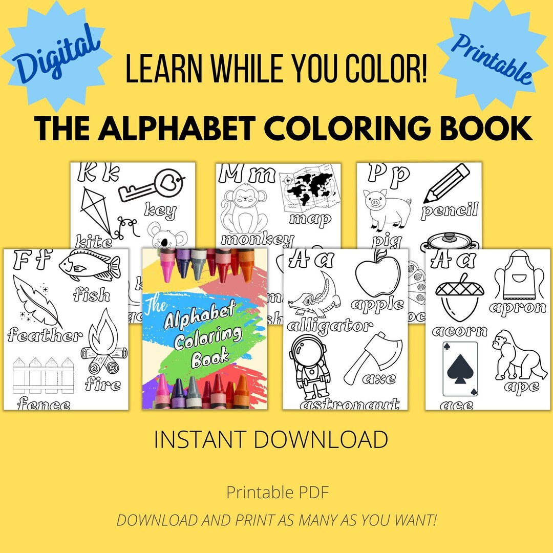 The Alphabet Coloring Book, Printable Alphabet Coloring Book, ABC ...