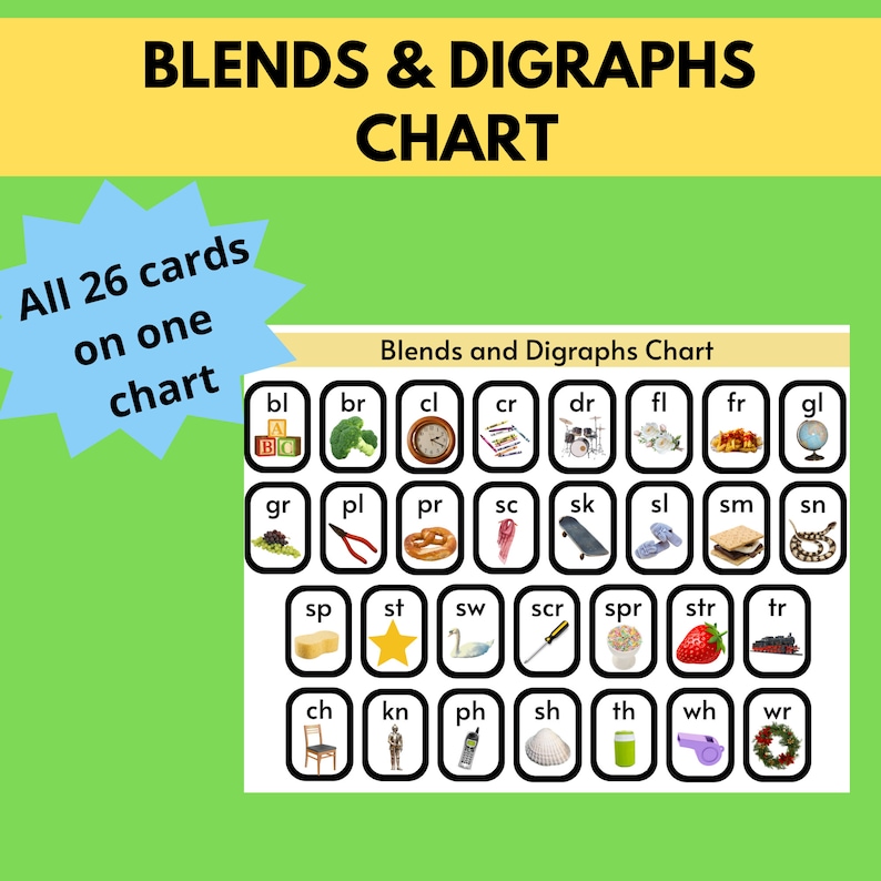 Blends and Digraphs Bundle,blends and Digraphs Cards,blends and ...