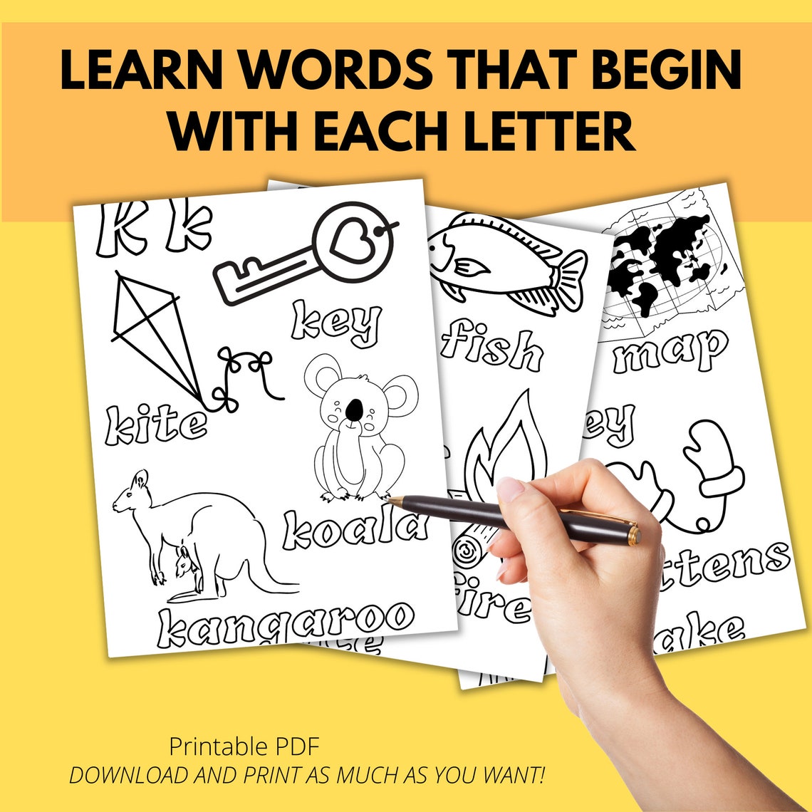 The Alphabet Coloring Book, Printable Alphabet Coloring Book, ABC ...