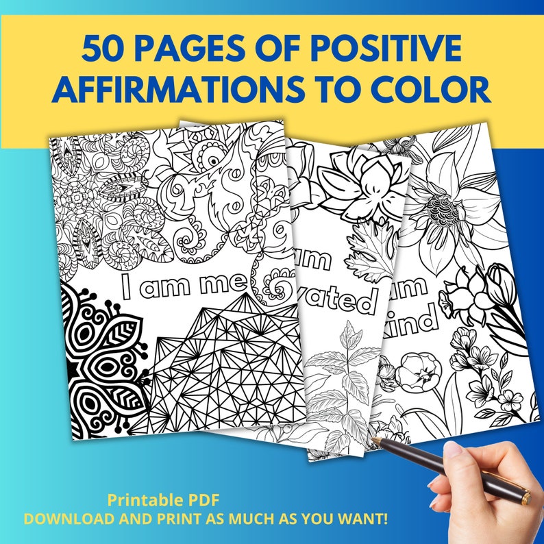 Positive Affirmations Coloring Pages,positive Affirmations,affirmations ...