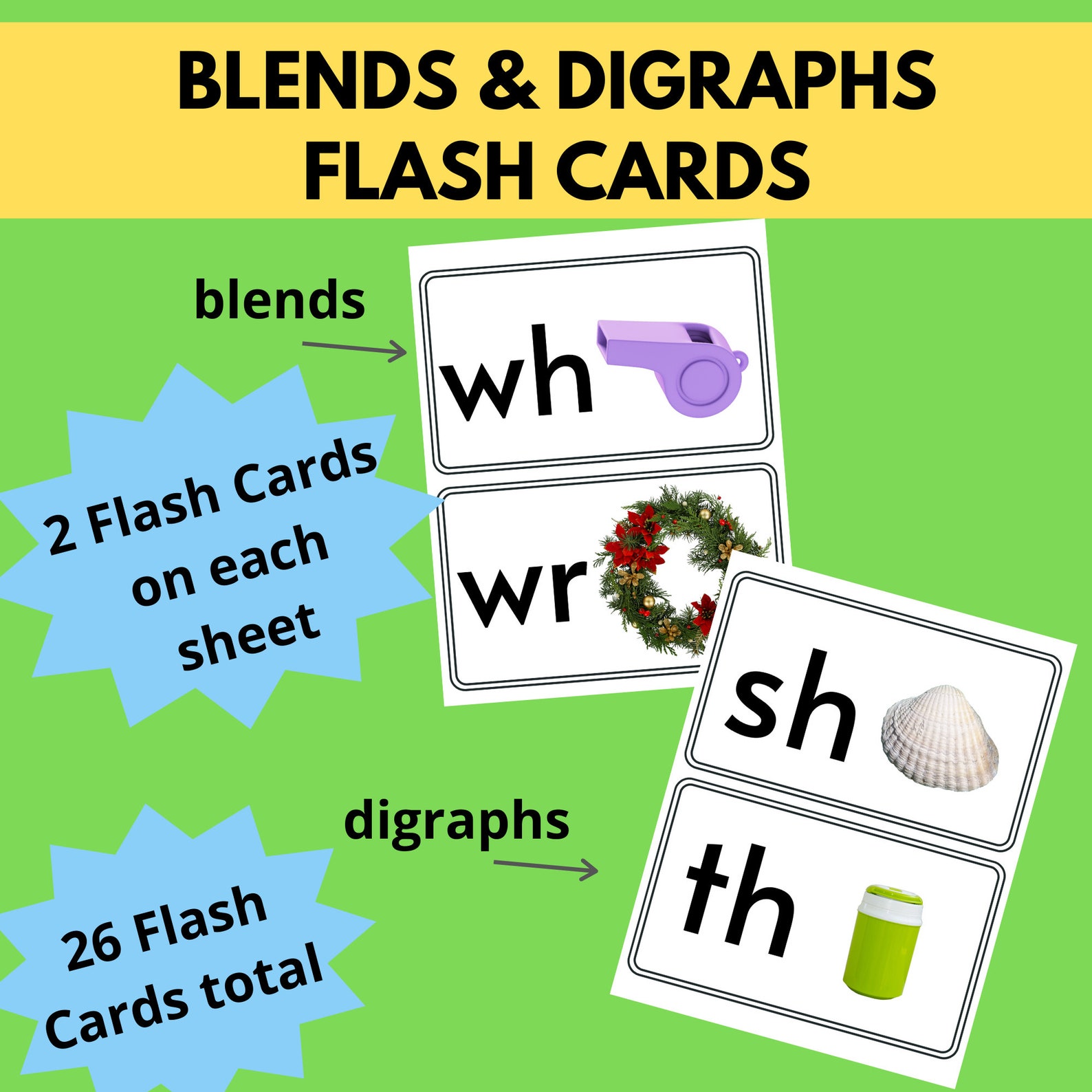 Blends and Digraphs Bundle,blends and Digraphs Cards,blends and ...