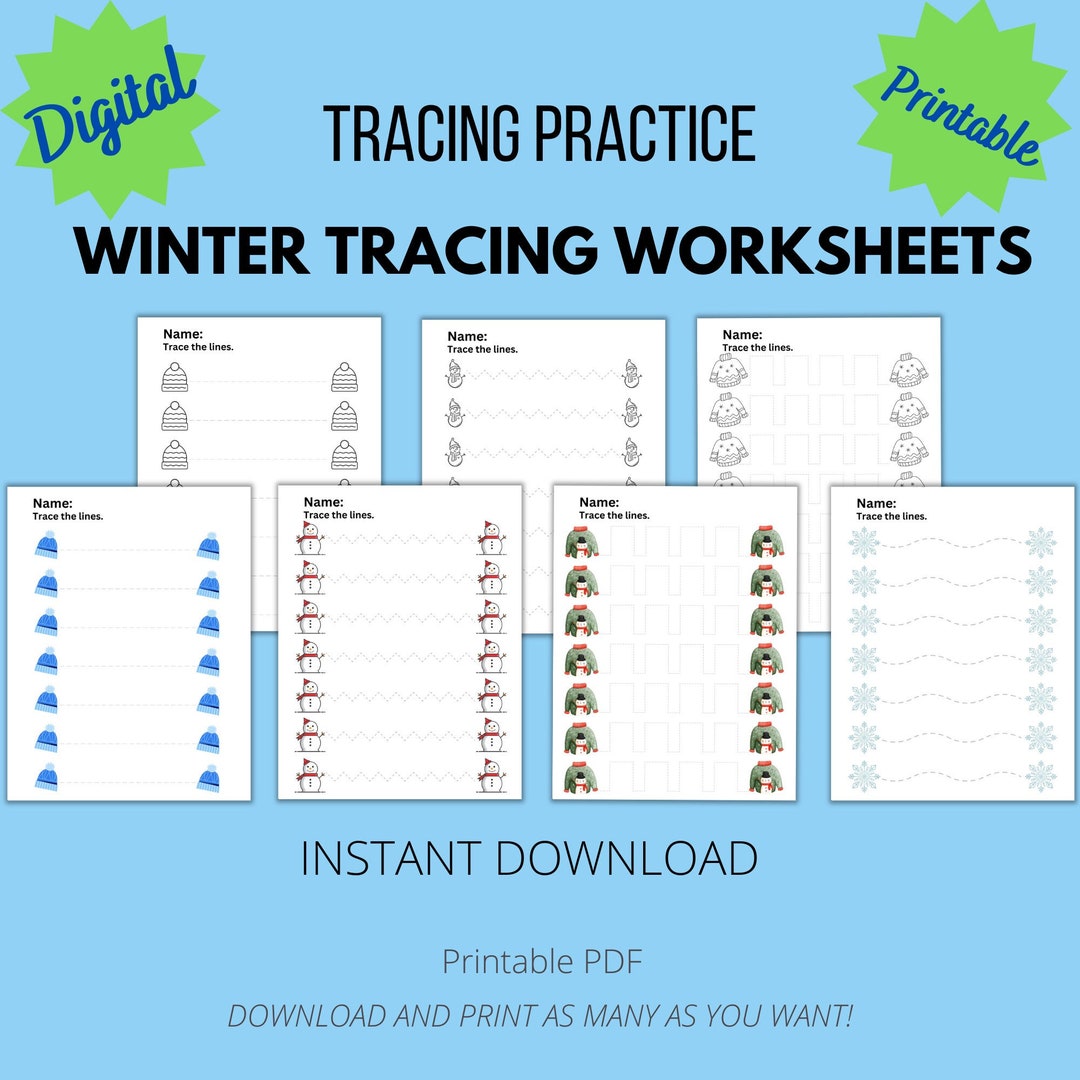 Winter Tracing Worksheets, Line Tracing, Preschool Tracing ...