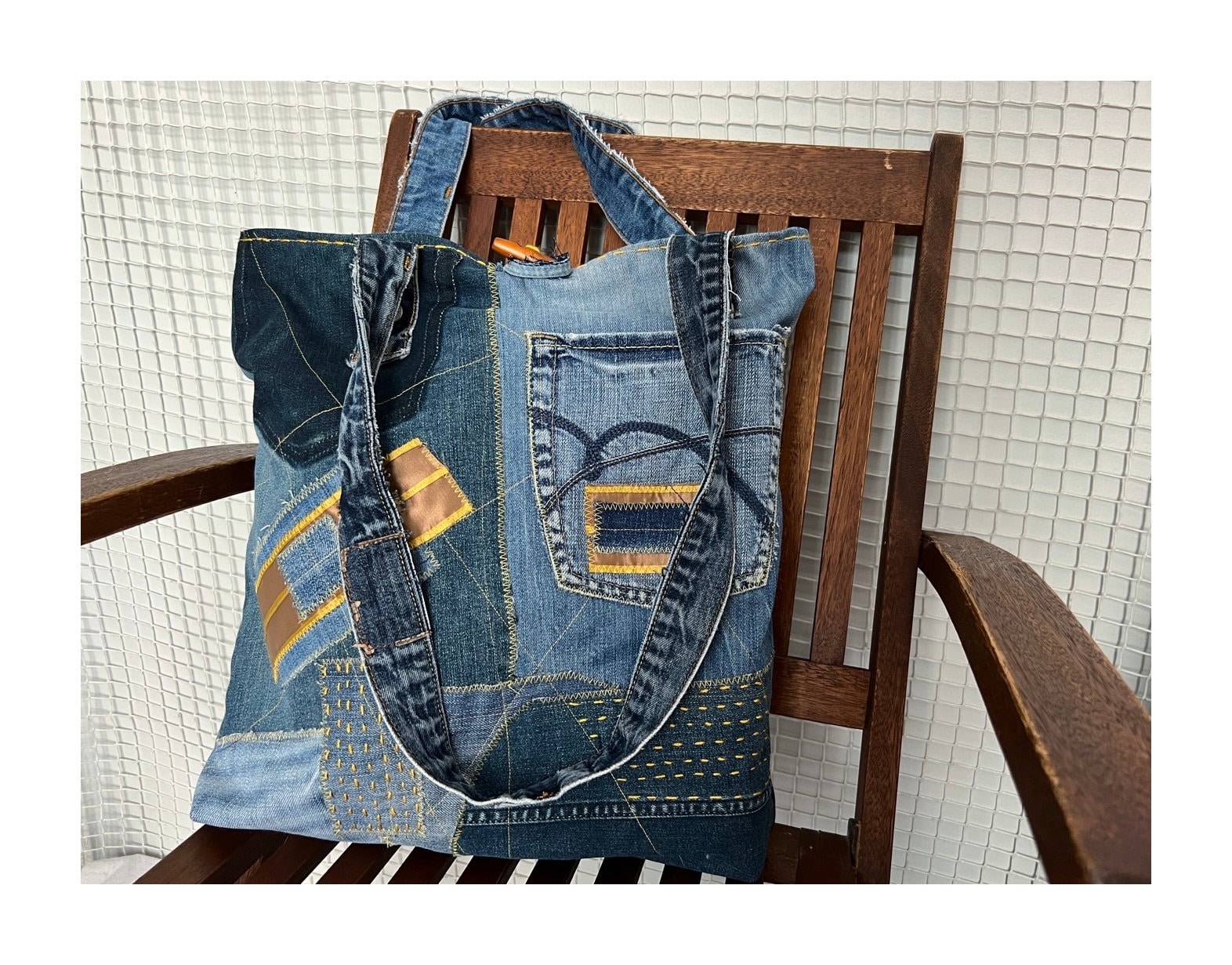 Large Denim Hippie Bag, Bohem Style, Vintage Look Large Bag, Grunge ...