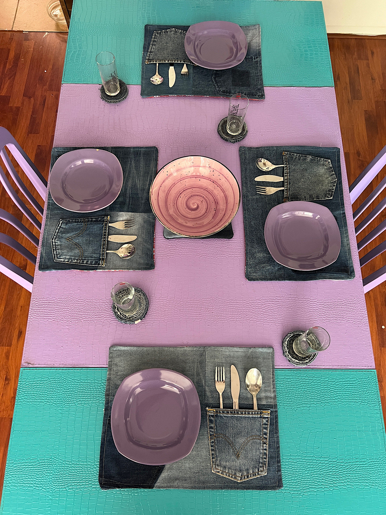 Denim Table Service Set, Recycled Jean, Christmas Table, Party Table - Etsy