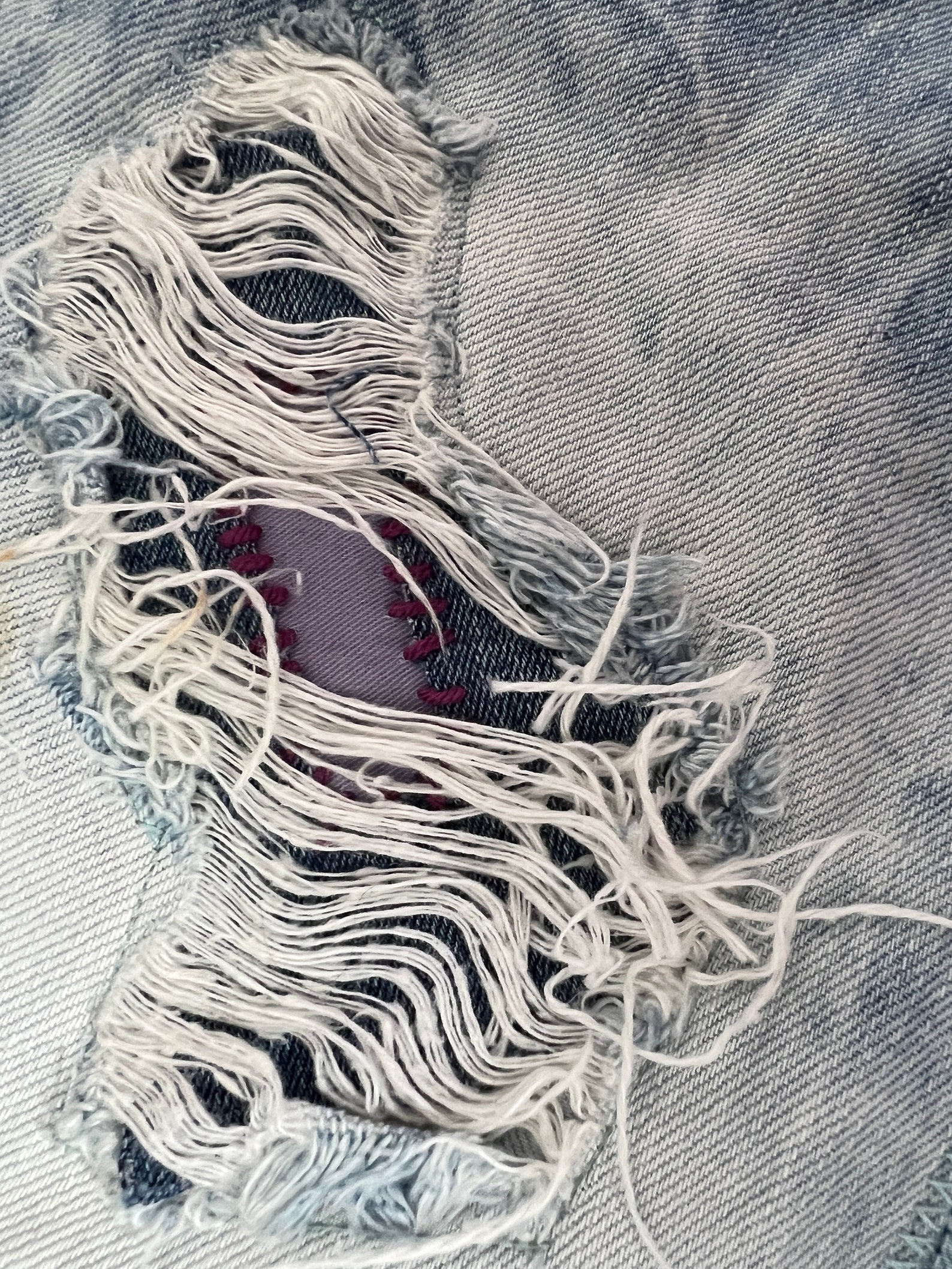 Modern Denim Patchwork Wall Hanging, Upcycled Jean Wall Decor - Etsy