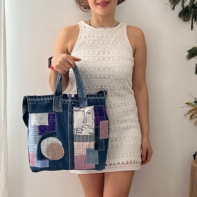 Large Denim Bag - Etsy