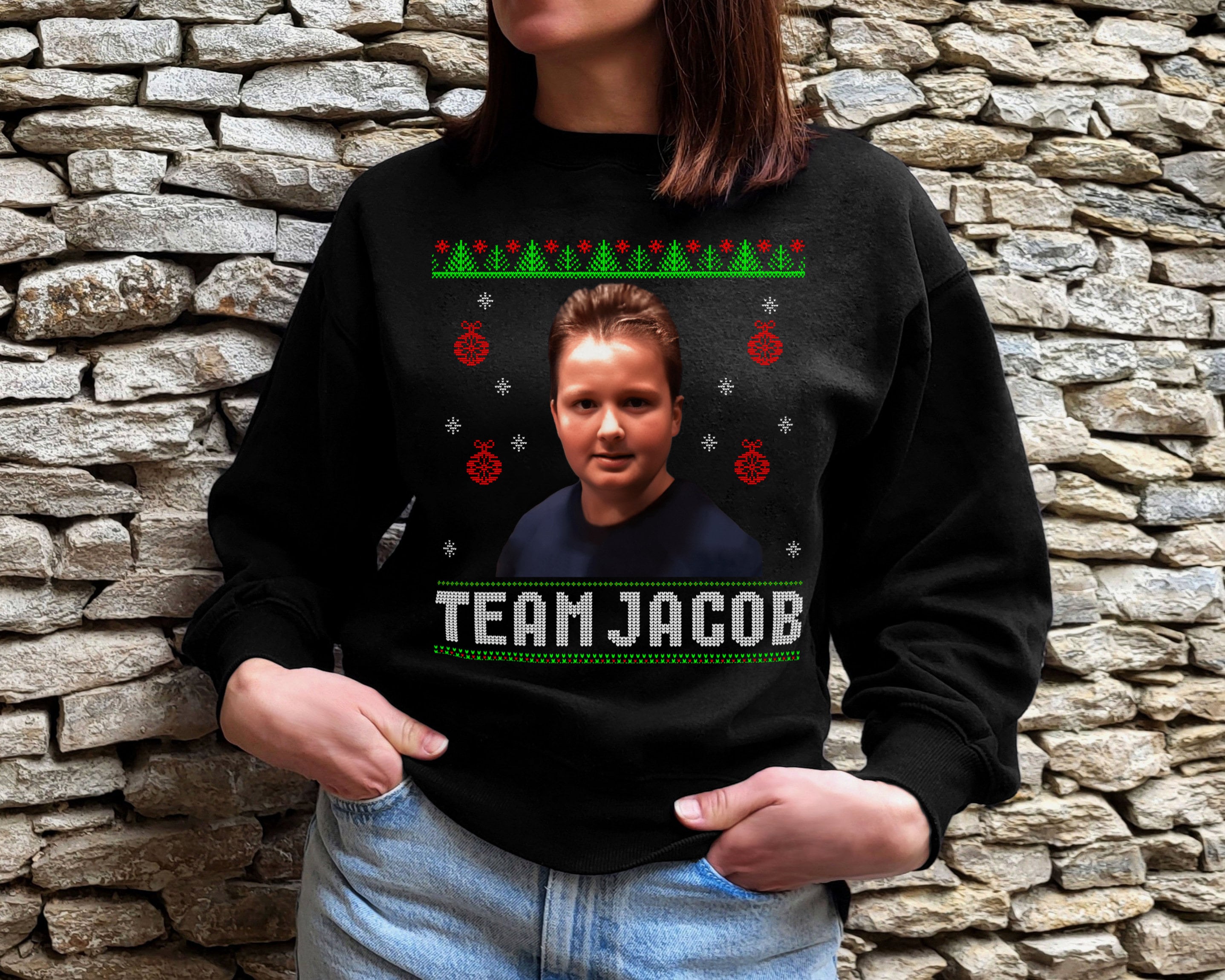 Funny Twilight-inspired Team Jacob Meme Ugly Christmas Sweater for Film ...