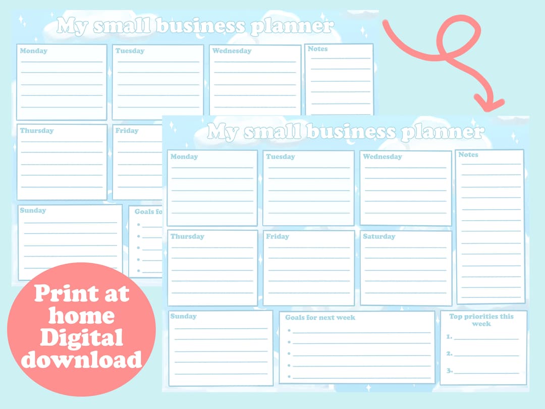 Small Business Planner Digital Download ~ Digital Notepad ~ Print at ...