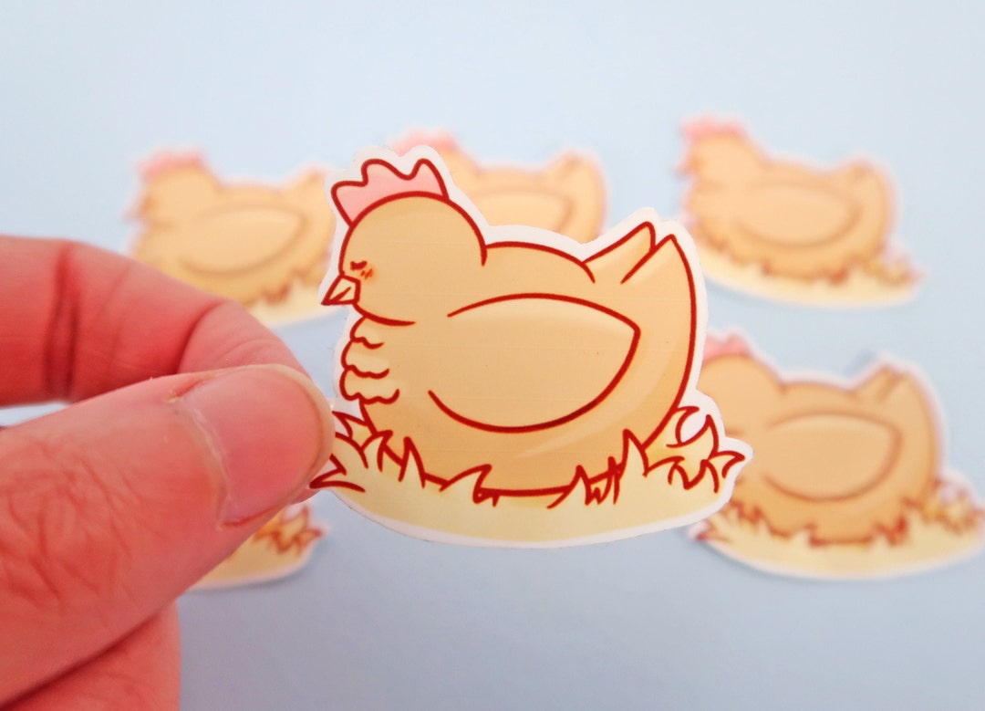 Little Hen Sticker Waterproof Vinyl Glossy Sticker - Etsy