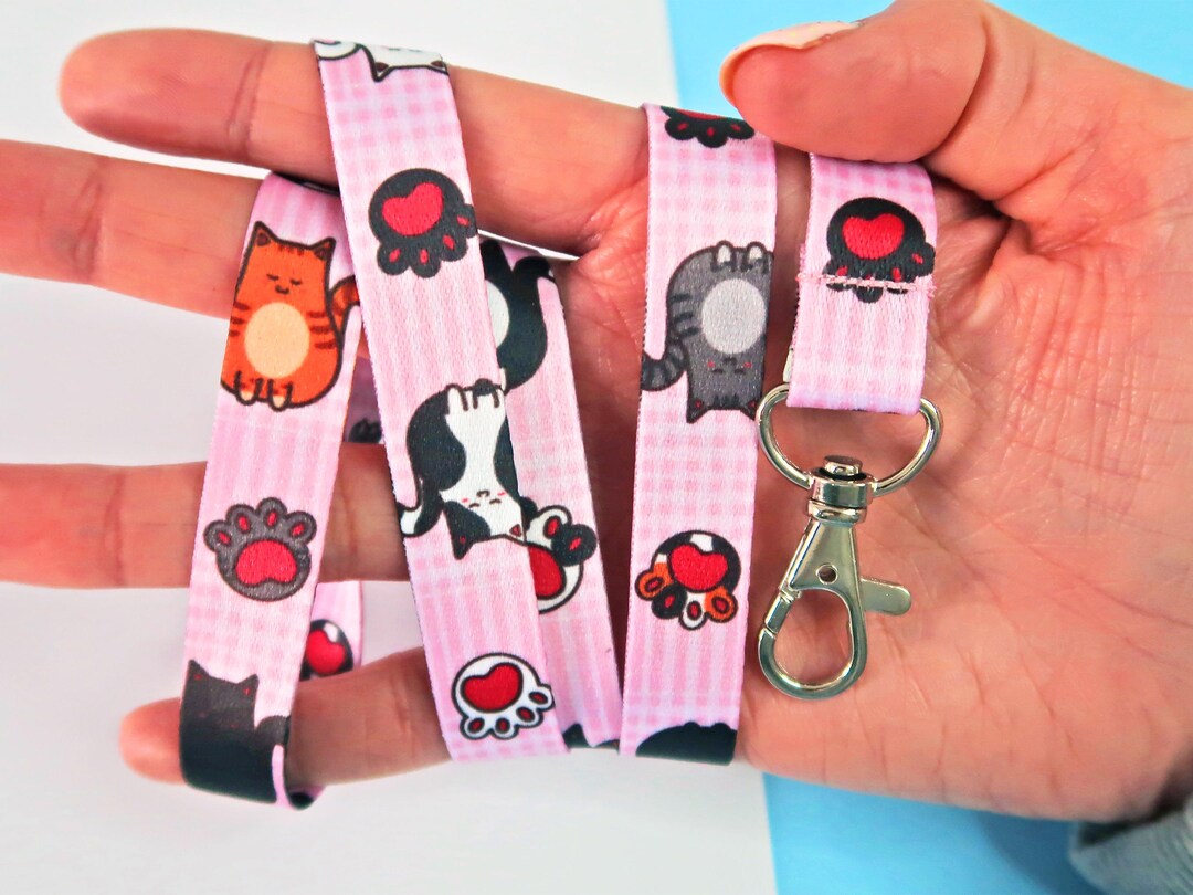 Sassy Cats Lanyards ~ Kawaii Cat Work Accessories ~ Id Badge Holder ...