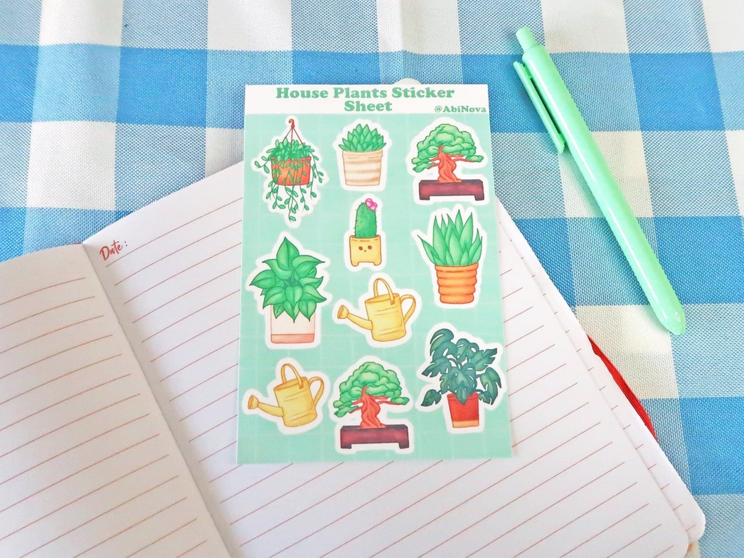 House Plants Sticker Sheet ~ Cute Plant Stickers ~ Plant Lover Sticker ...