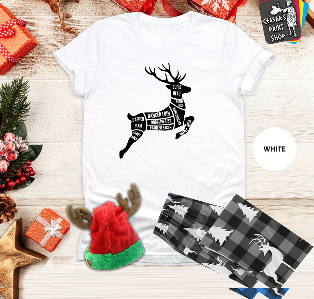 Reindeer Meat Shirt, Reindeer Cuts of Meat Shirt, Reindeer Butcher ...