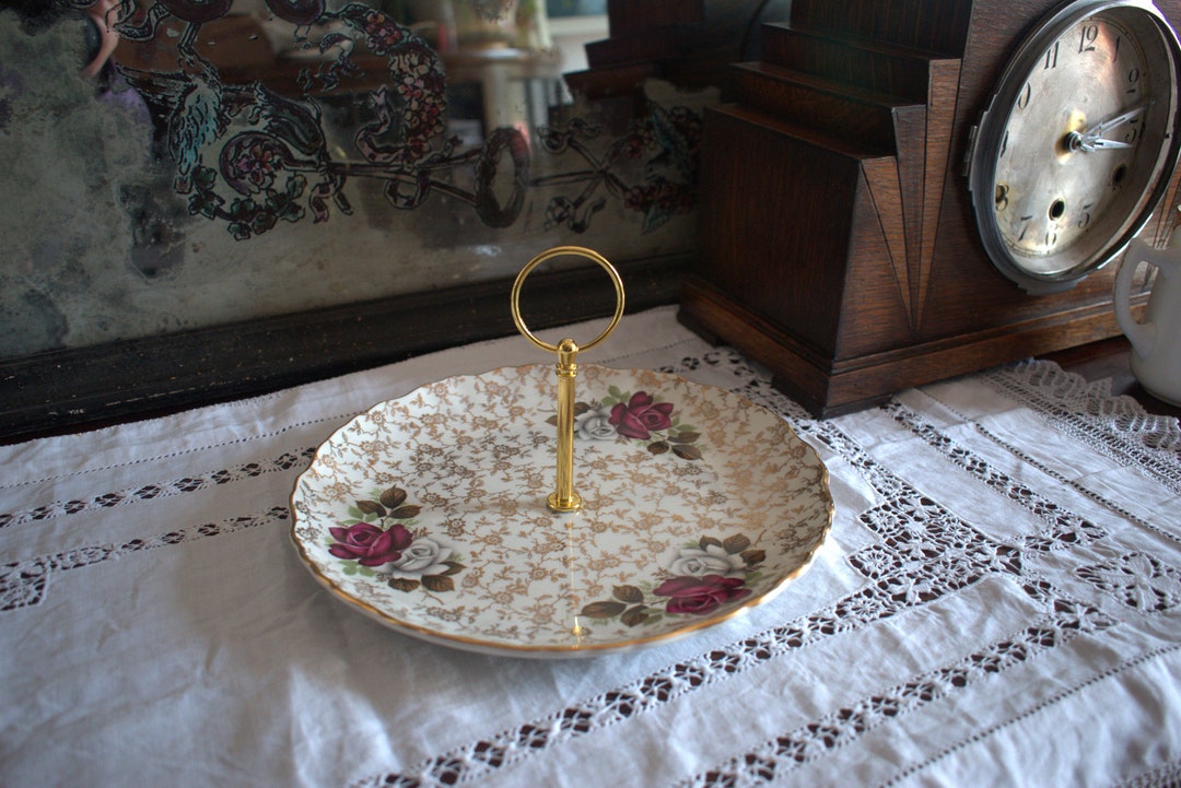 Vintage Old Foley James Kent China Cake or Sandwich Plate, Chintz Gilt ...