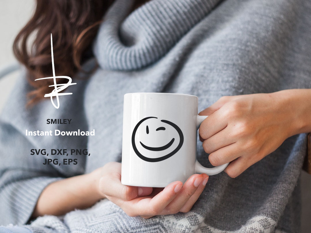 Smiley Instant Download Plotterdatei in Schwarz & Weiß 2-SVG - Etsy