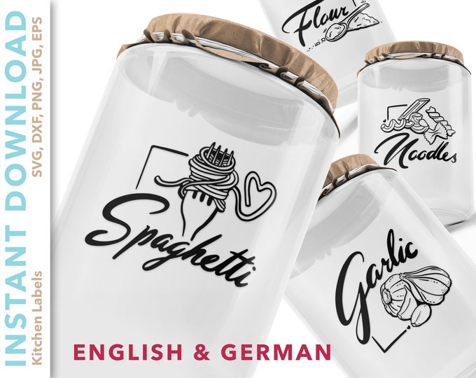 Kitchen Pantry Jar Labels Bundle SVG Digital Instant Download - Etsy