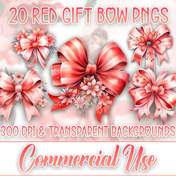 Watercolor Red Bow Svg - Etsy