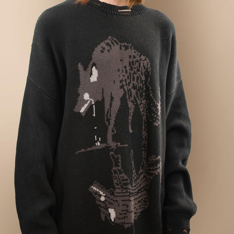 Wolf Sweater - Etsy
