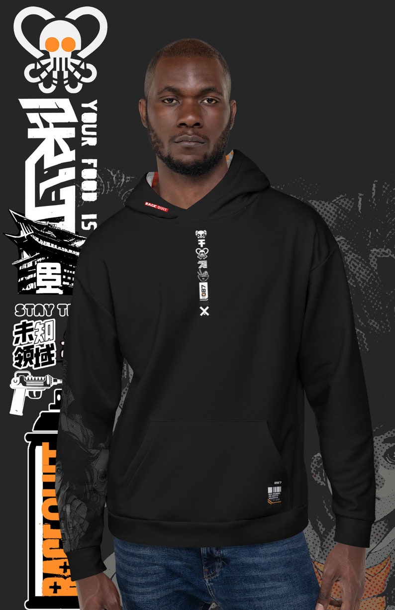 Anime Techwear Fans Hoodie Japanese Harajuku Style Print - Etsy