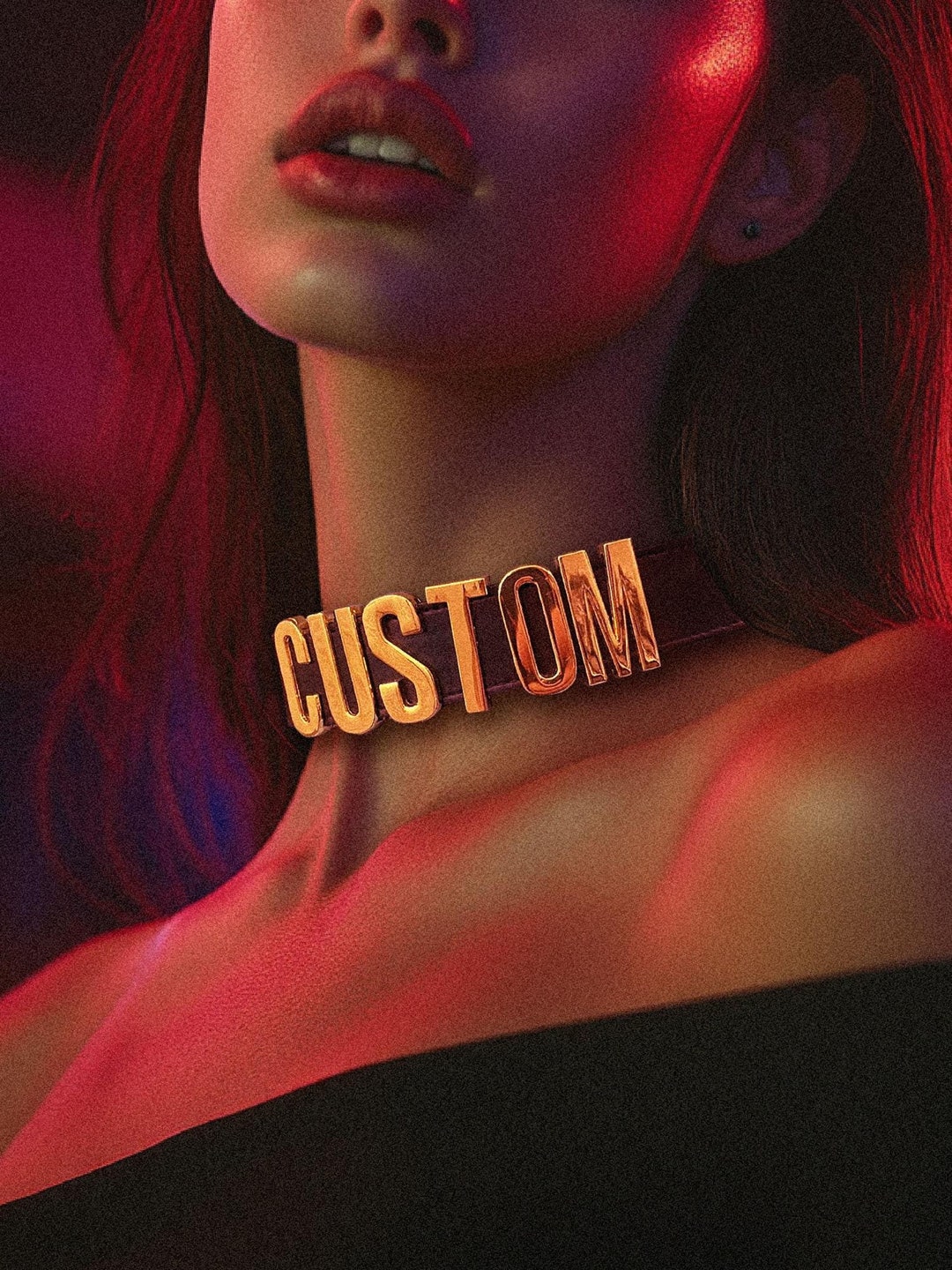 Personalized Name Choker, Custom Name Leather Choker, Custom Letters - Etsy