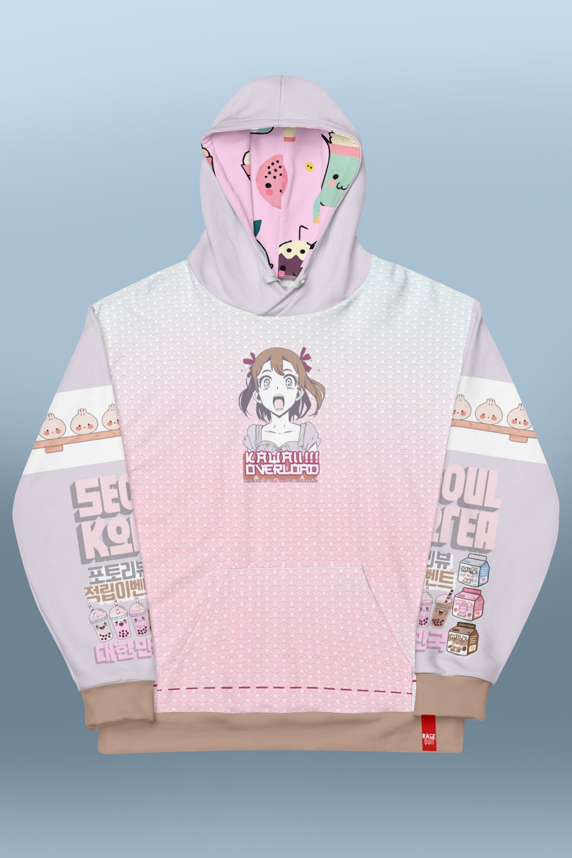 Kawaii Overload Unisex Hoodie Cute Korean Characters, Unicorn Colors ...