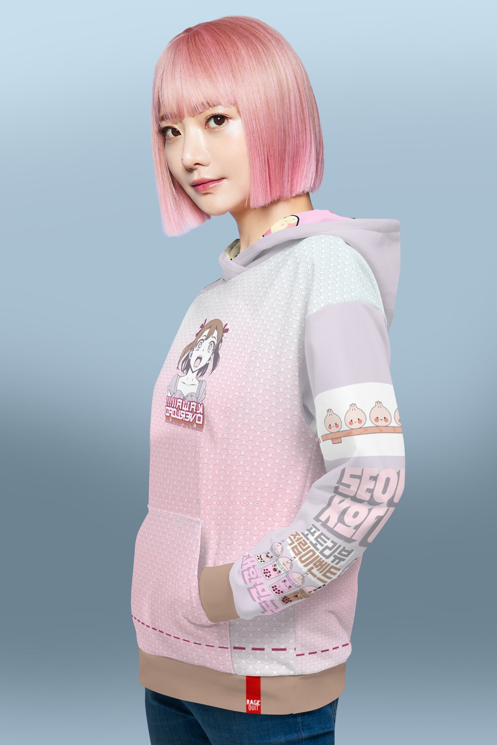 Kawaii Overload Unisex Hoodie Cute Korean Characters, Unicorn Colors ...