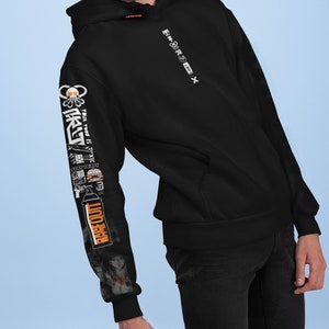 Anime Techwear Fans Hoodie Japanese Harajuku Style Print Modern Subtle ...