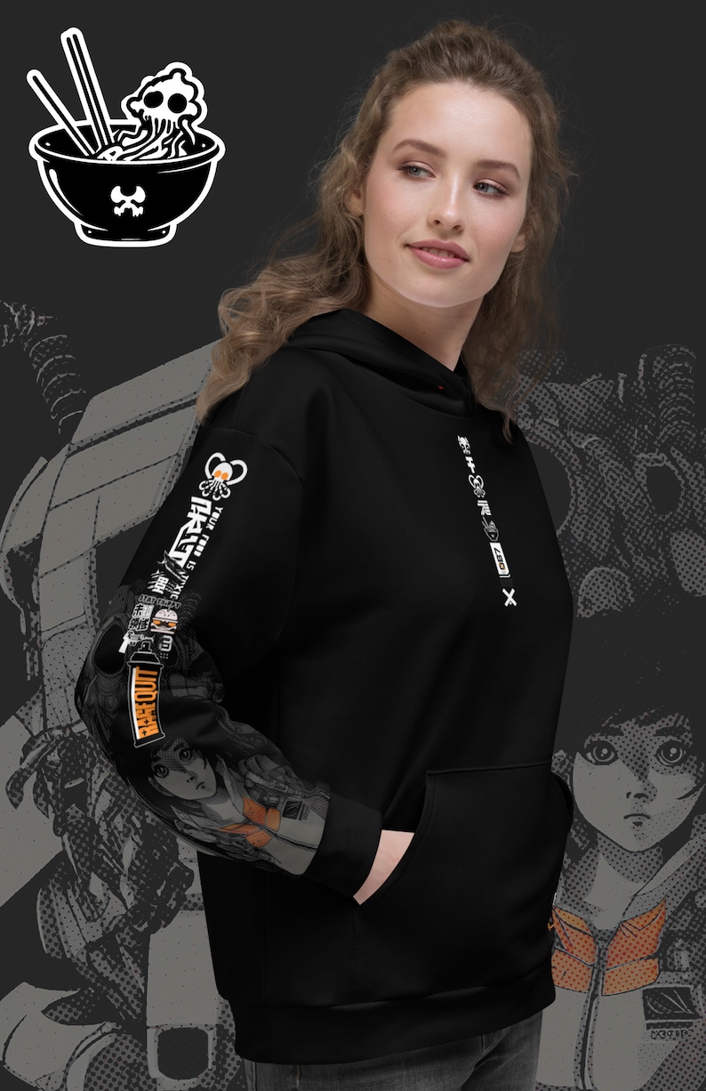 Anime Techwear Fans Hoodie Japanese Harajuku Style Print - Etsy