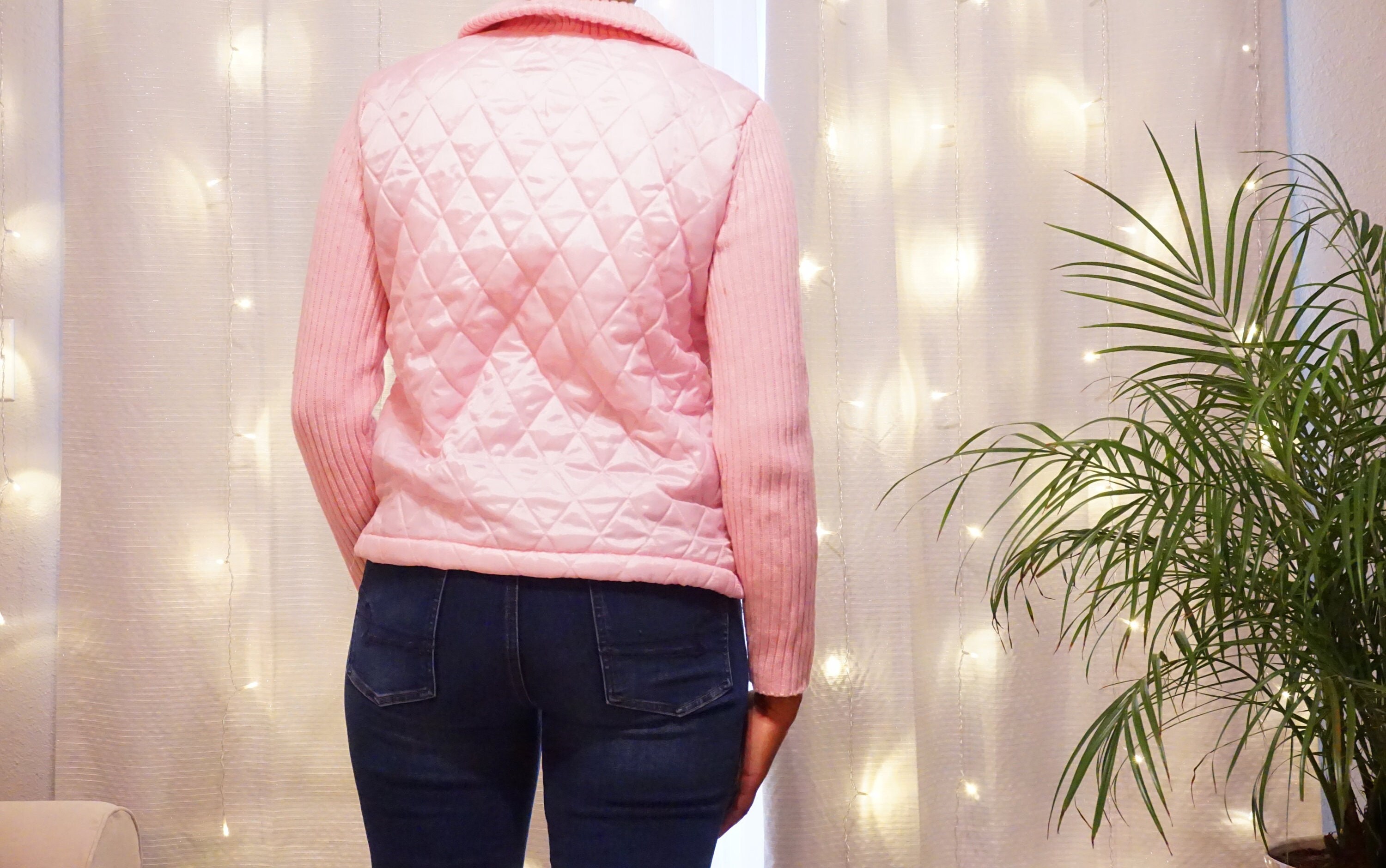 Vintage Pink Puffer Jacket tear on Inside - Etsy
