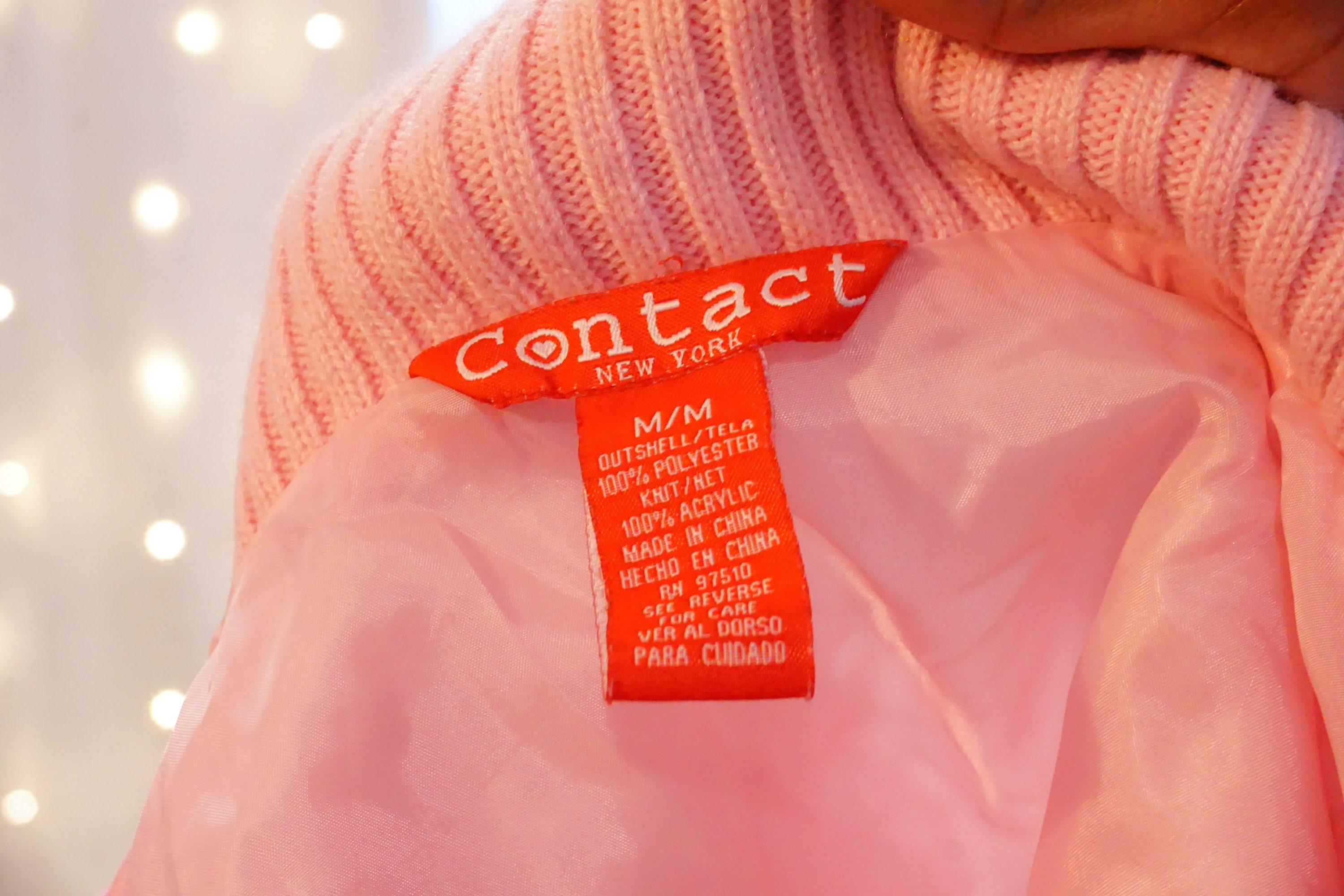 Vintage Pink Puffer Jacket tear on Inside - Etsy