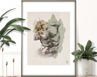 Male Torso Drawing - Etsy
