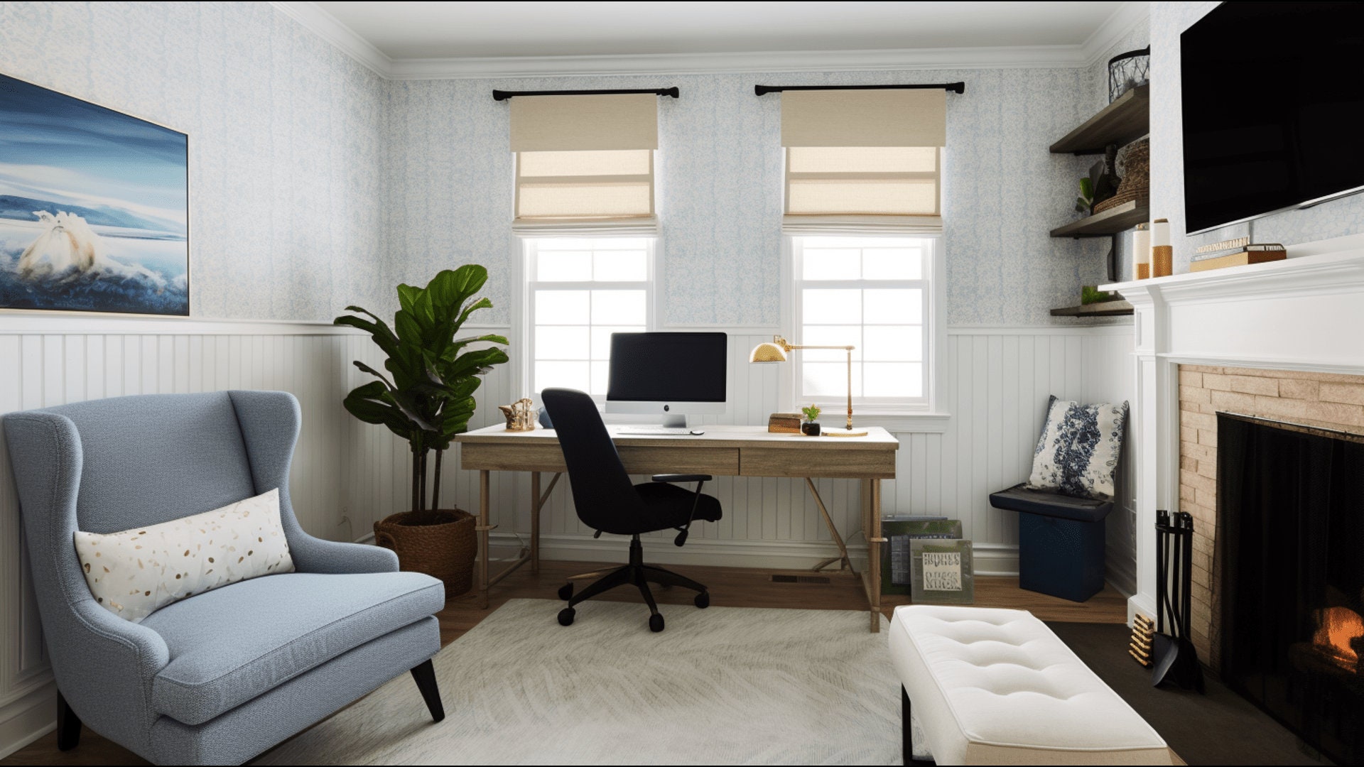 Zoom Virtual Background, 3x Images Backdrop, Home Office Background ...