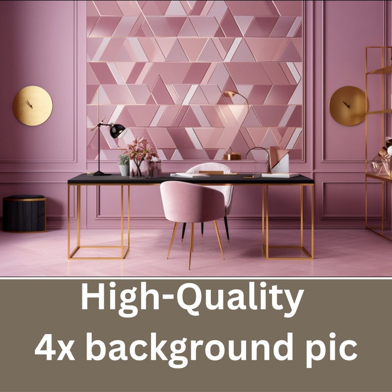 Zoom Virtual Background, Pink Office Background Backdrop, Digital Room ...