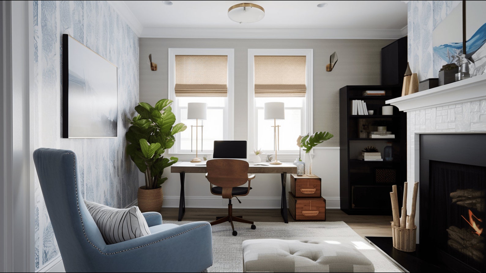 Zoom Virtual Background, 3x Images Backdrop, Home Office Background ...