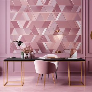 Zoom Virtual Background, Pink Office Background Backdrop, Digital Room ...