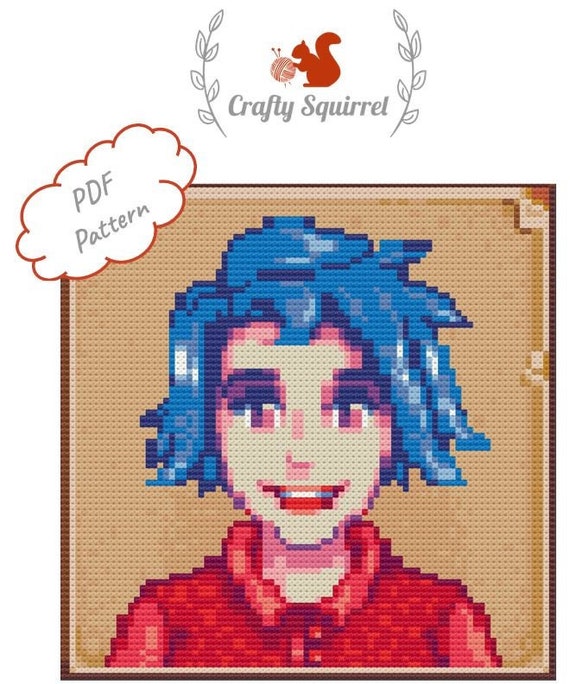 Emily Stardew Valley Inspired Cross Stitch Pattern Instant - Etsy