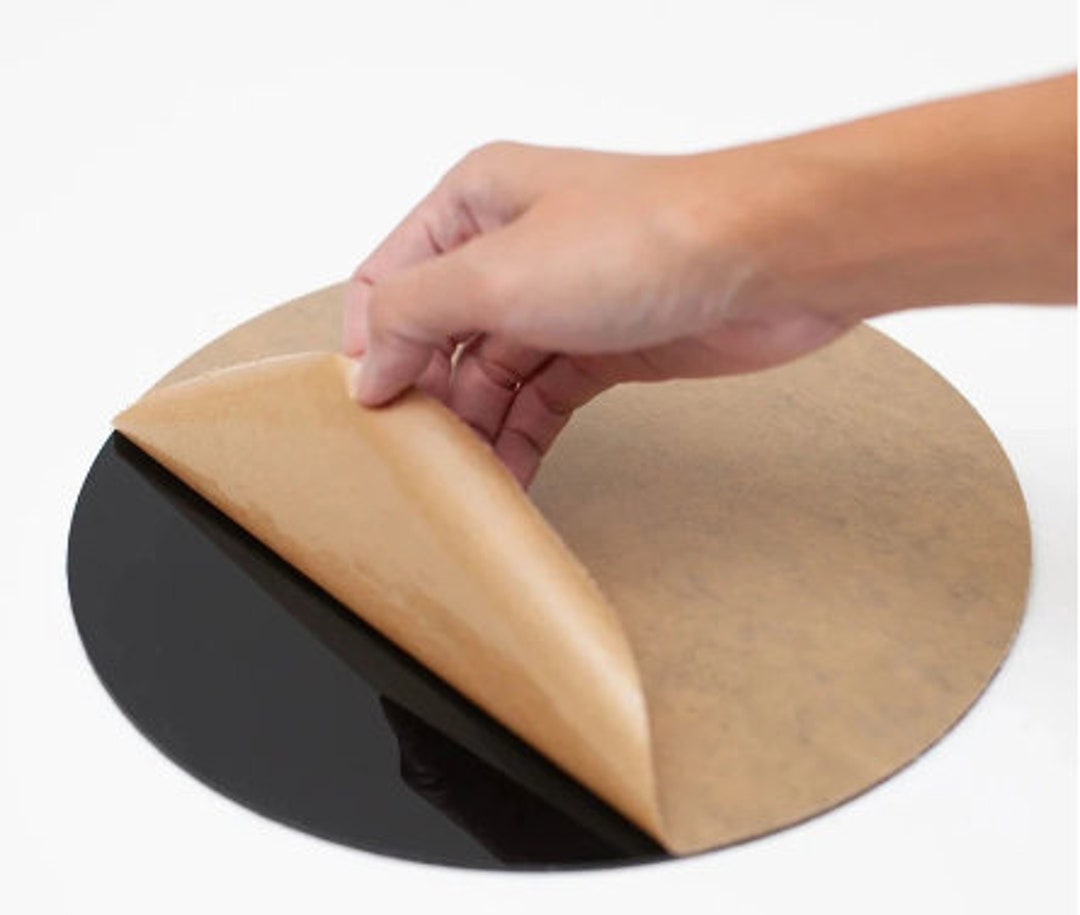 Black Glossy Acrylic Round Disk Cake Decoration Base Acrylic Ganache ...