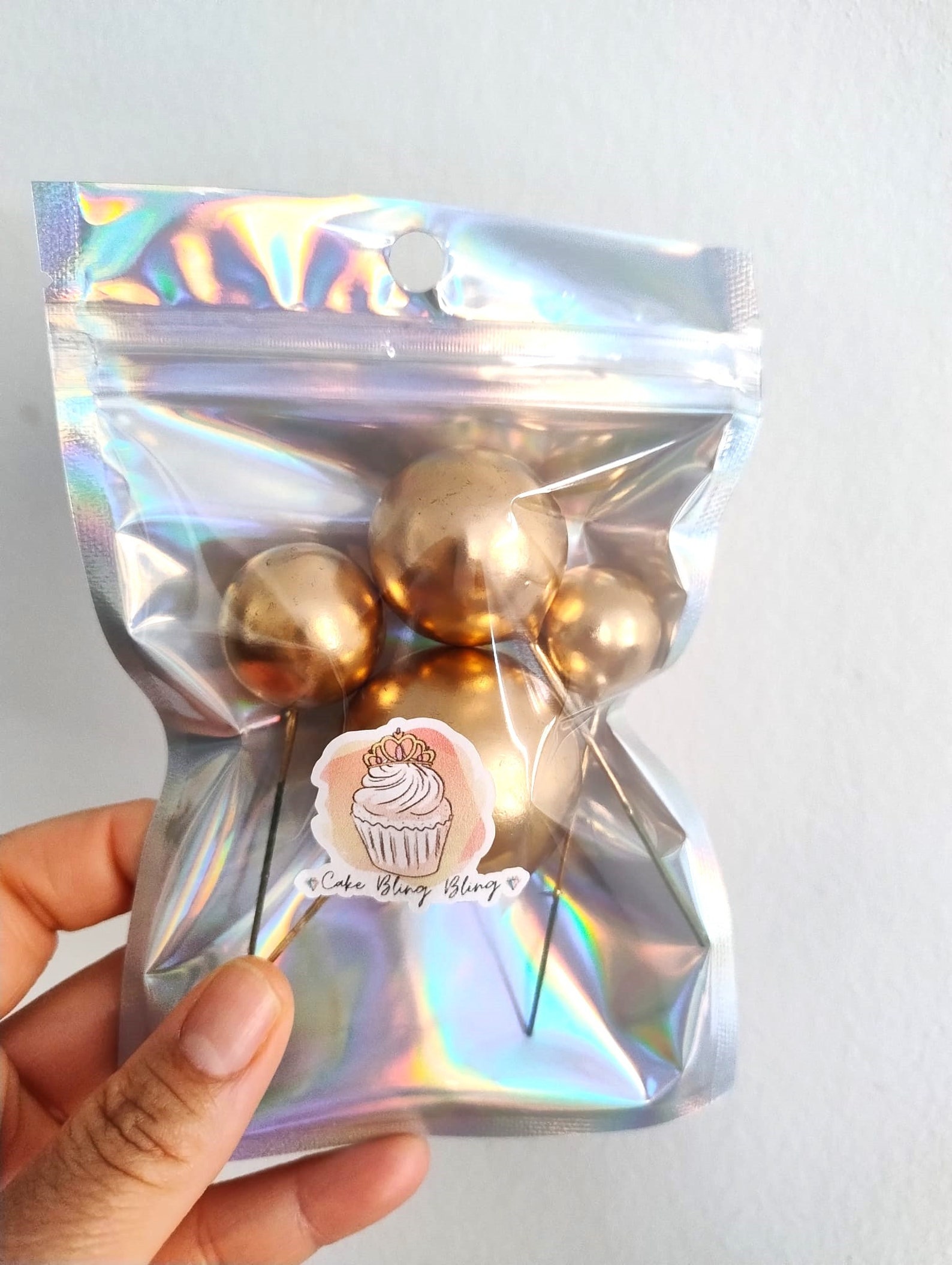 Mini Balls Cake Topper Birthday Gold Cake Accessories - Etsy