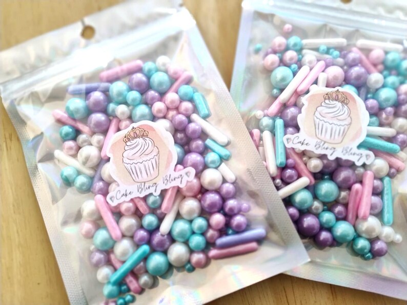 Edible Sprinkles Mix Princess Cake Decorating Toppings Luxe Cupcake ...