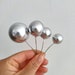 Silver Balls Cake Topper Set Birthday Cake Decoration Wedding Cake ...