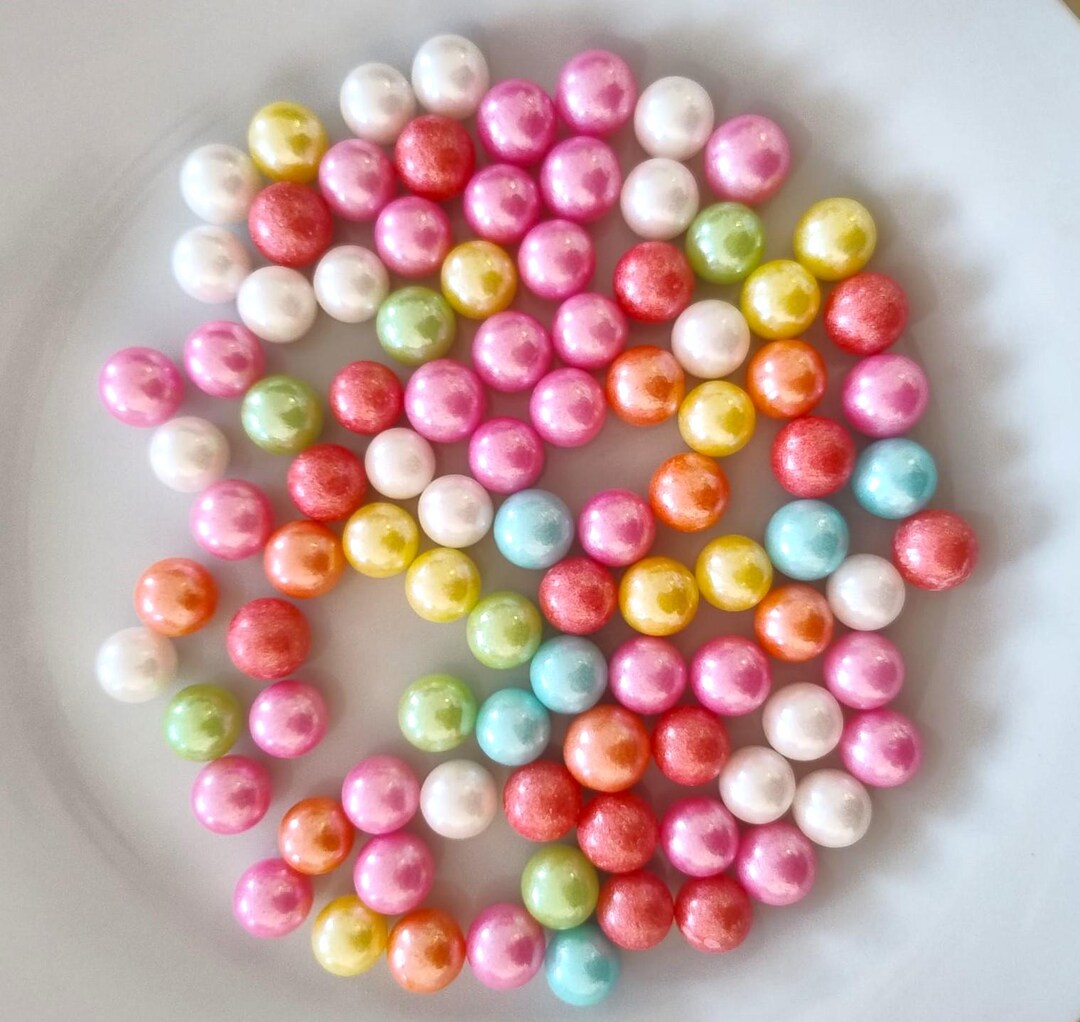 Pearl Edible Sprinkles 50g Shiny Candy Beads Cake Cupcake Cookie ...