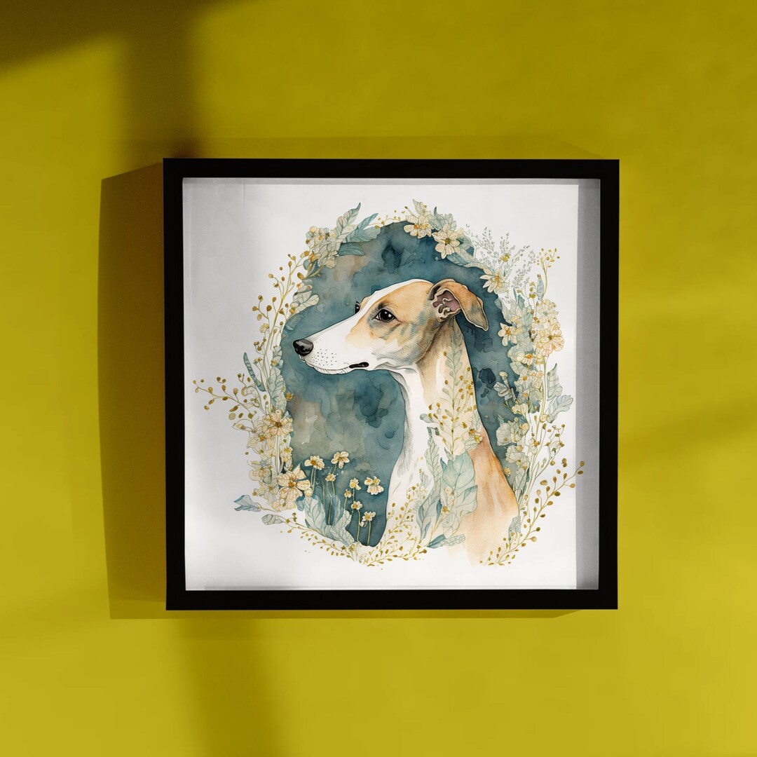 Whippet Poster Print - Sighthound Dog Wall Art - Watercolor Painting ...