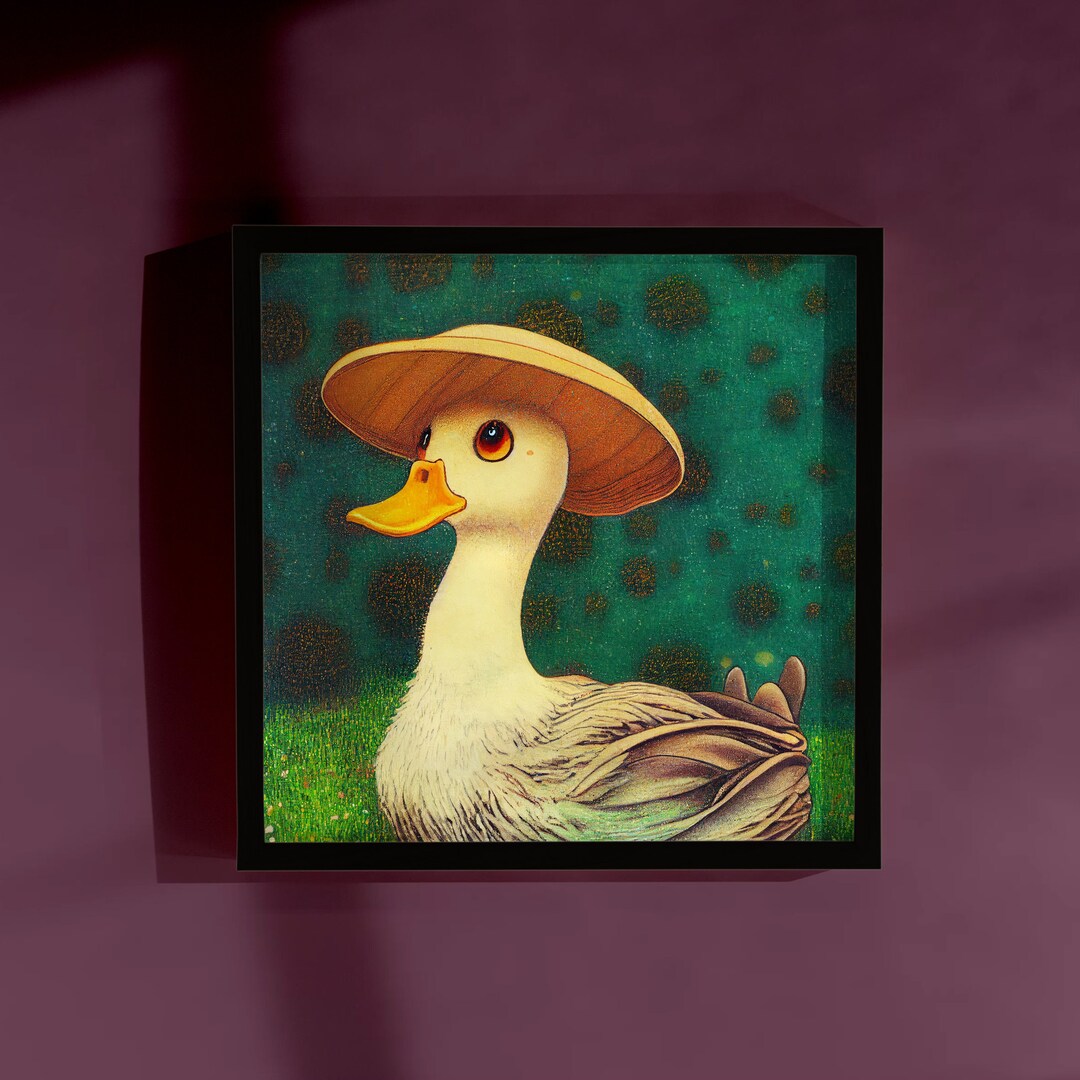 Mushroom Duck Poster Print Fantasy Bird Fungus Wall Art - Etsy