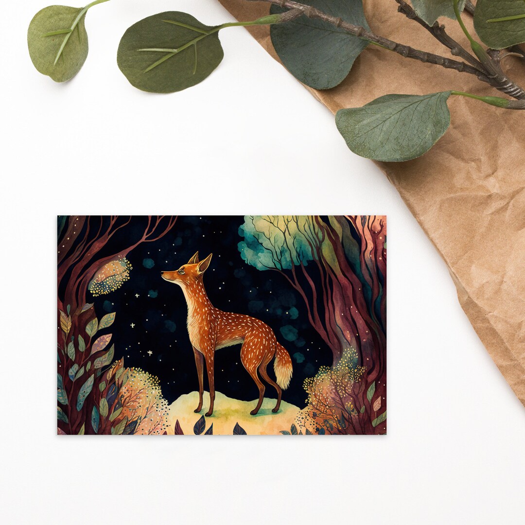 Maned Wolf Postcard - Forest Fox Artwork on Thick Matte Paper - Etsy