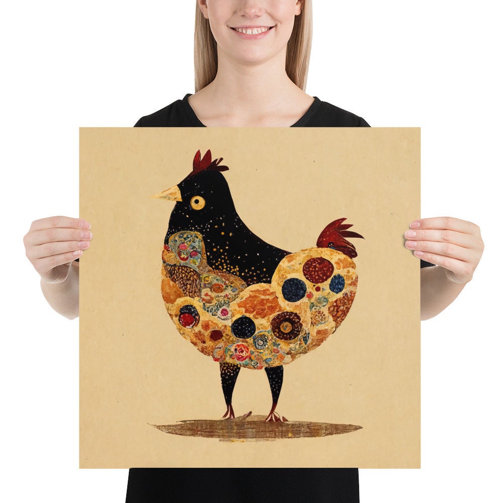 Chicken Rooster Poster Print Animal Wall Art Farmyard - Etsy