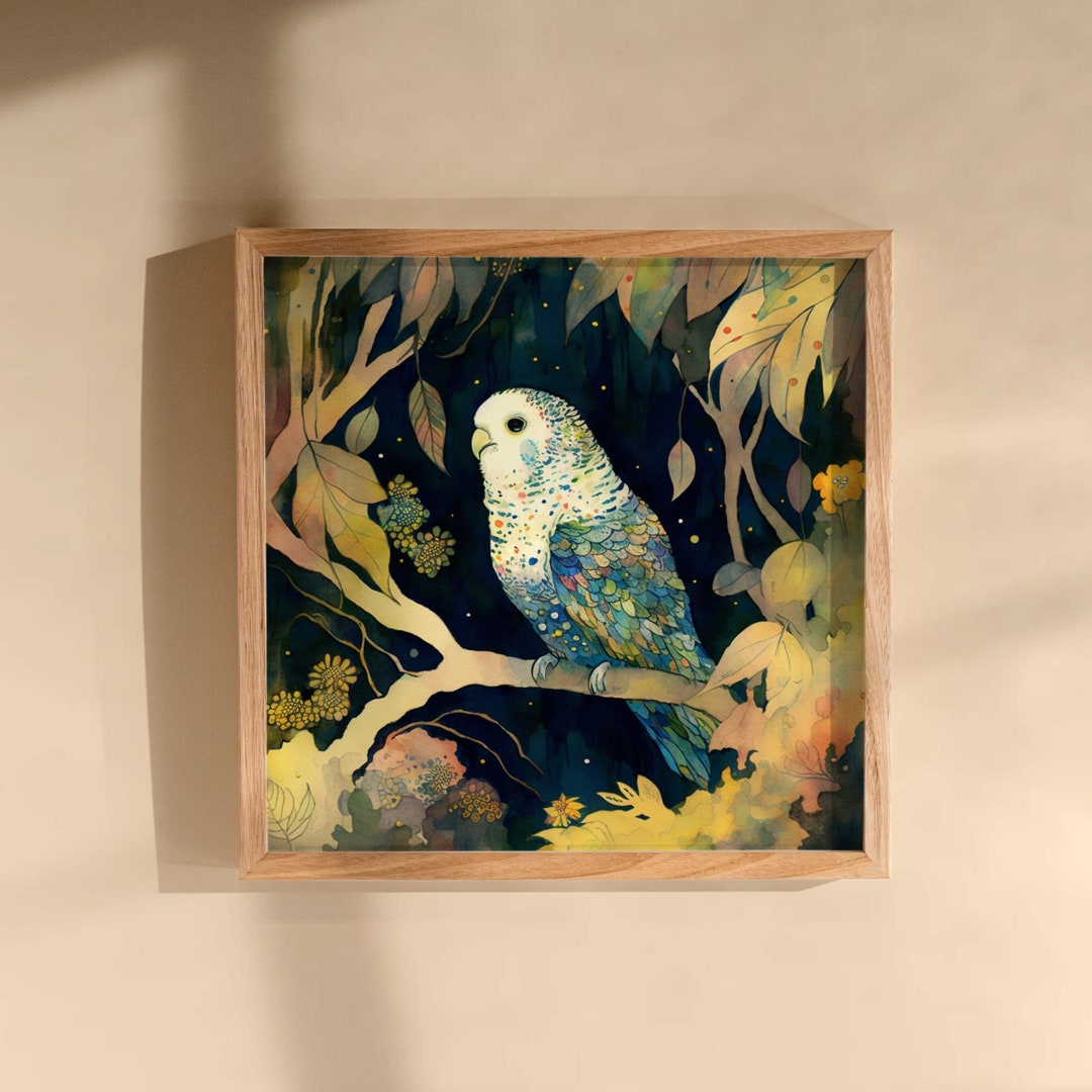 Budgie Wall Art: Colorful Matte Paper Print - Bird Lover Decor - Etsy