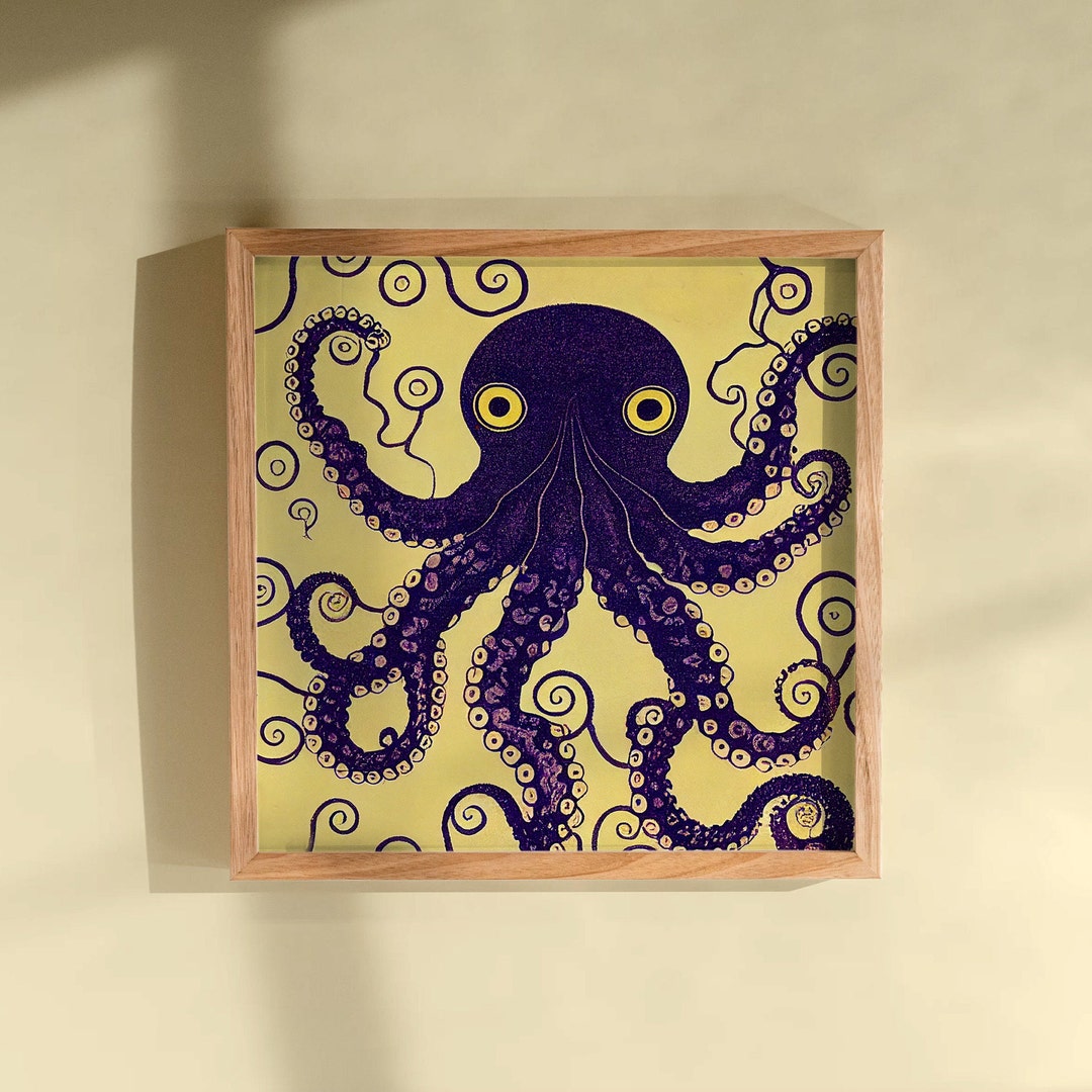 Octopus Poster Print - Animal Ocean Wall Art - Octo Jellyfish by Cosmic ...