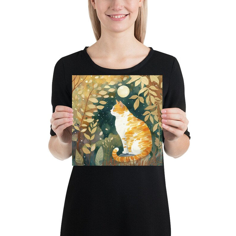 Ginger Cat Poster Print - Orange and White Tabby Kitten Art - Feline ...