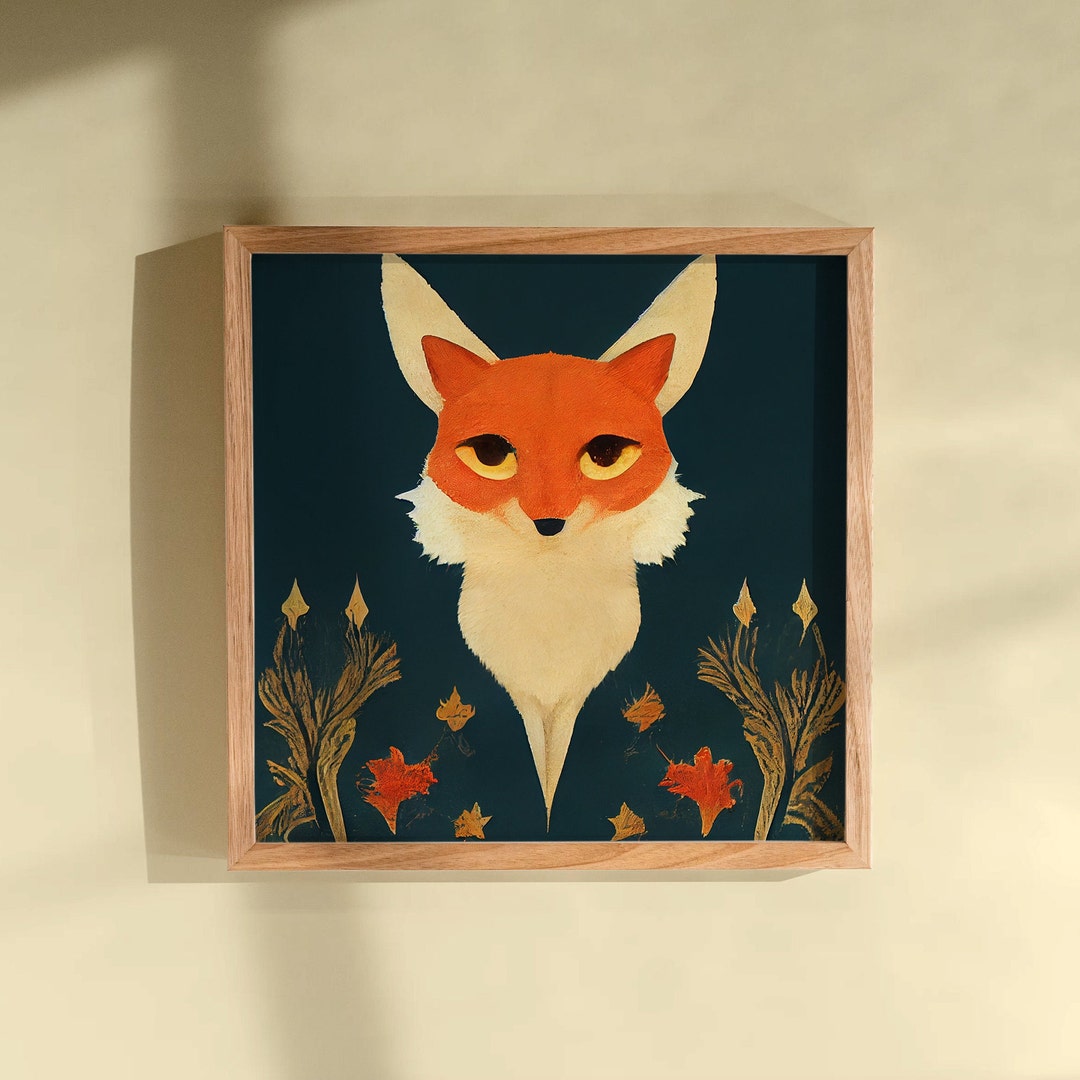 Fox Poster Print - Animal Wildlife Wall Art - Fox Head Art Nouveau Bust ...